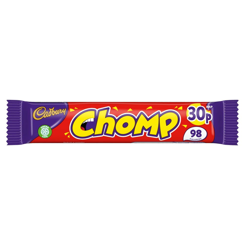 Cadbury Chomp Chocolate Bar 21g 30p PMP – Sweetz4u